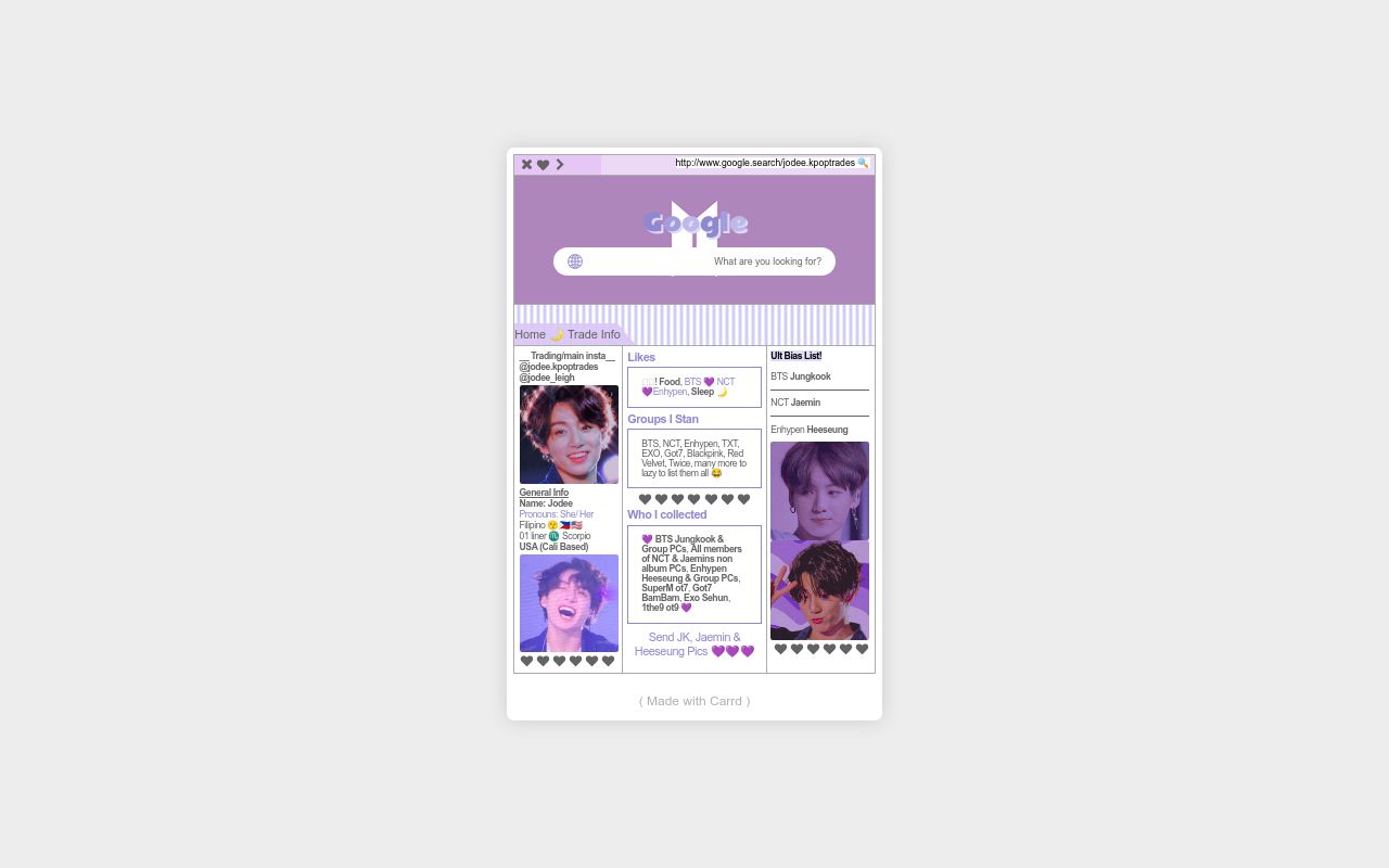 Jodee.kpoptrades Carrd